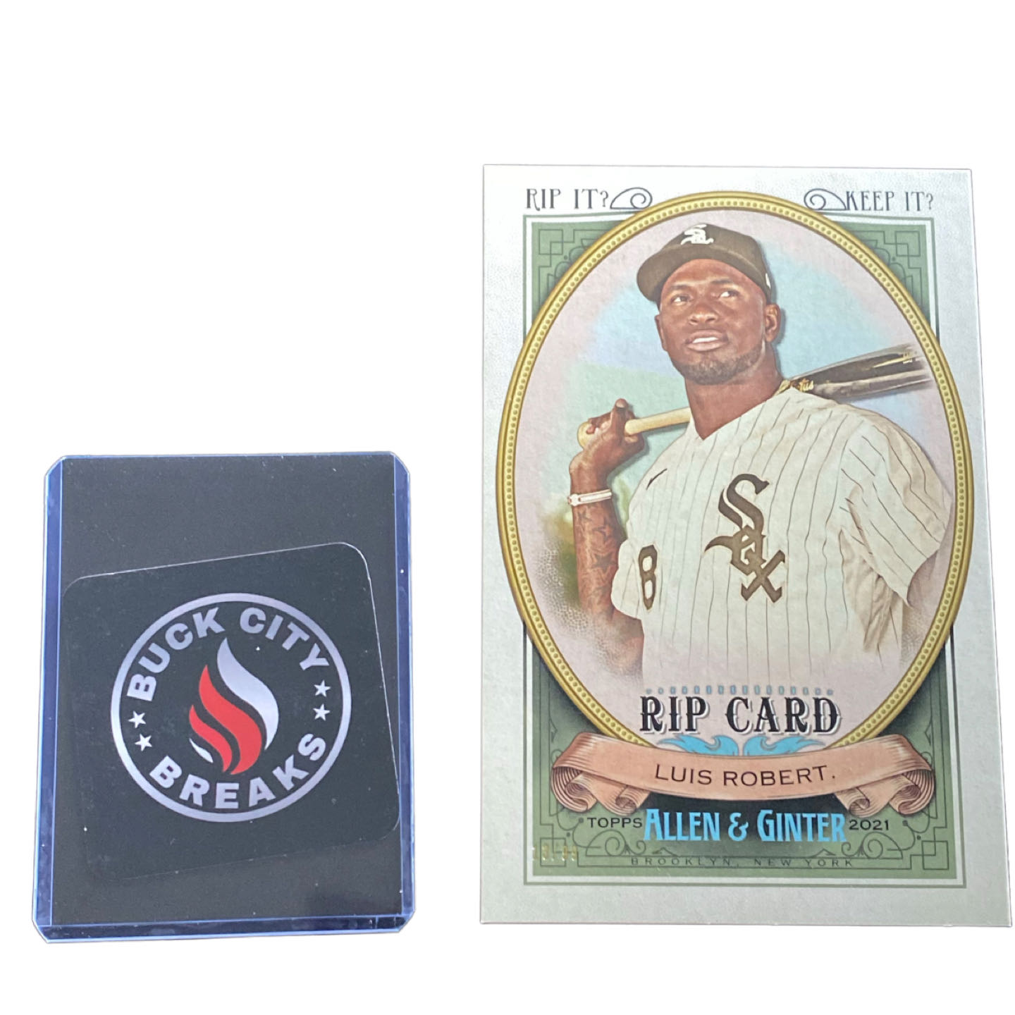 OVERSIZED Luis Robert Rip Card /99 - 2021 Topps Allen & Ginter Baseball ...