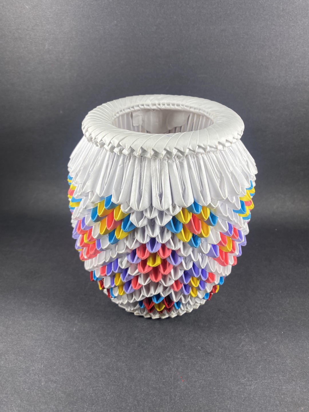 Prison Art Origami Holding Papers White Multicolored Vase