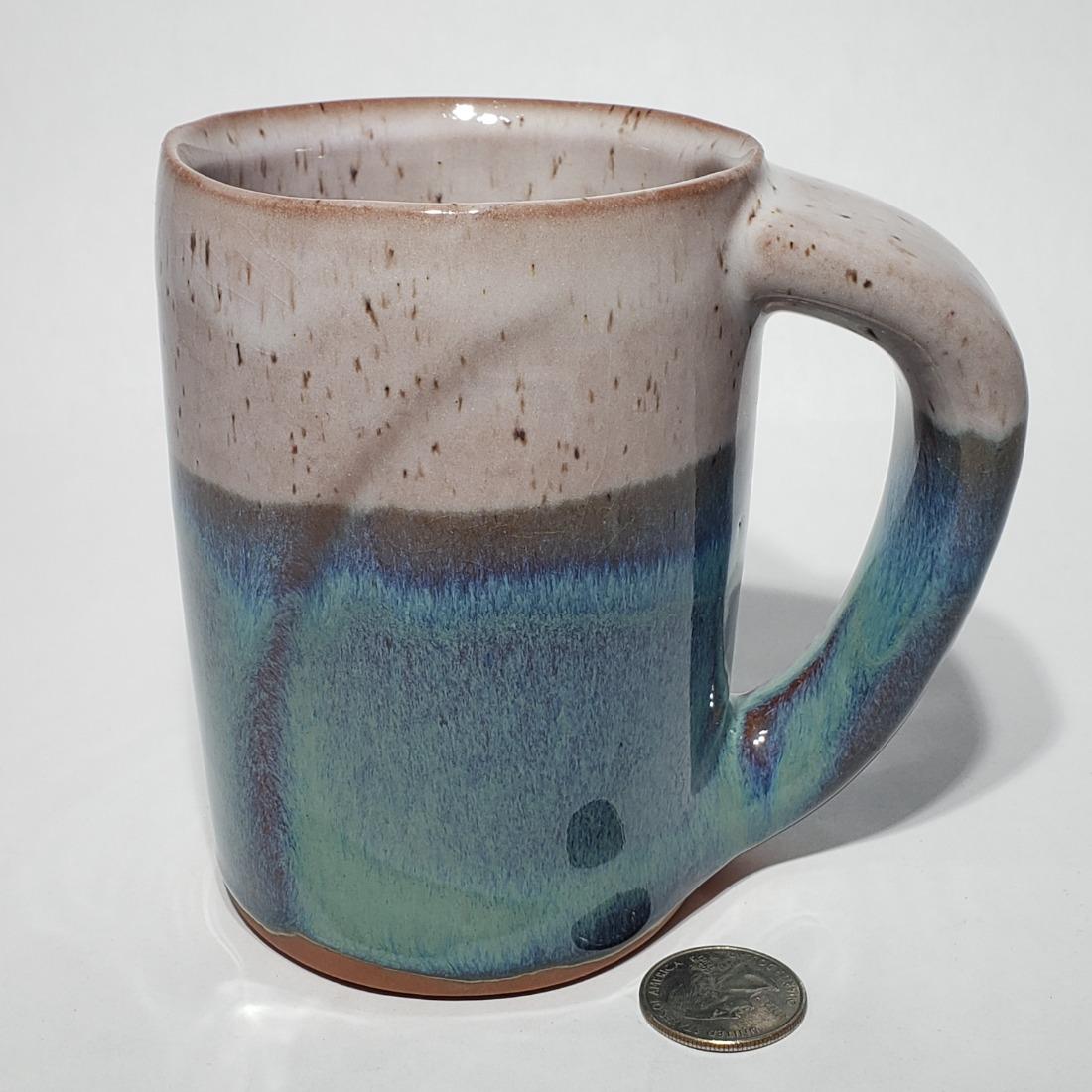 Pittsfield VT Potters Red Clay Studio Art Pottery Teal Mug 16 oz ...