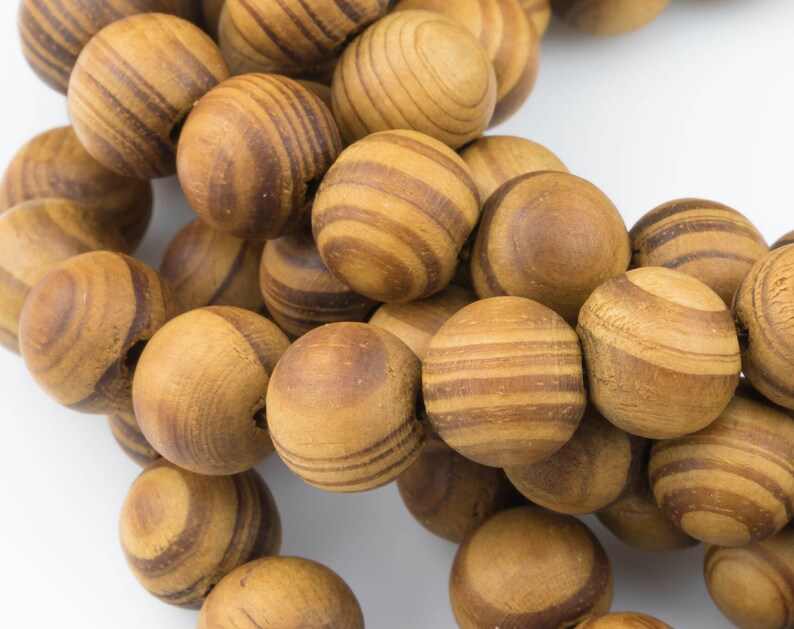 Natural Dark Tan Banded Wood Shaped Beads - Sold by 15.5" Strands ...