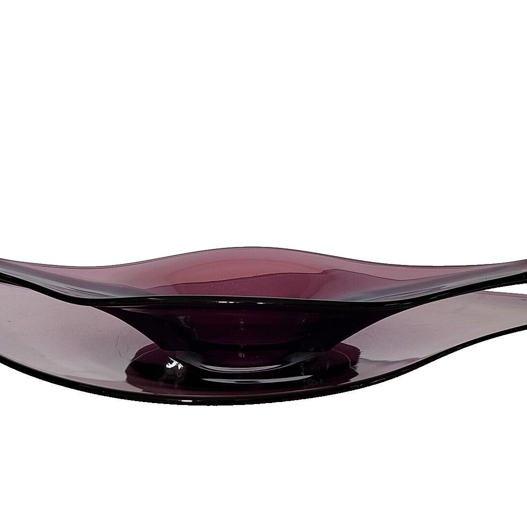 Vintage MCM Viking Glass Purple Amethyst (Set of 2) Flat Platter ...
