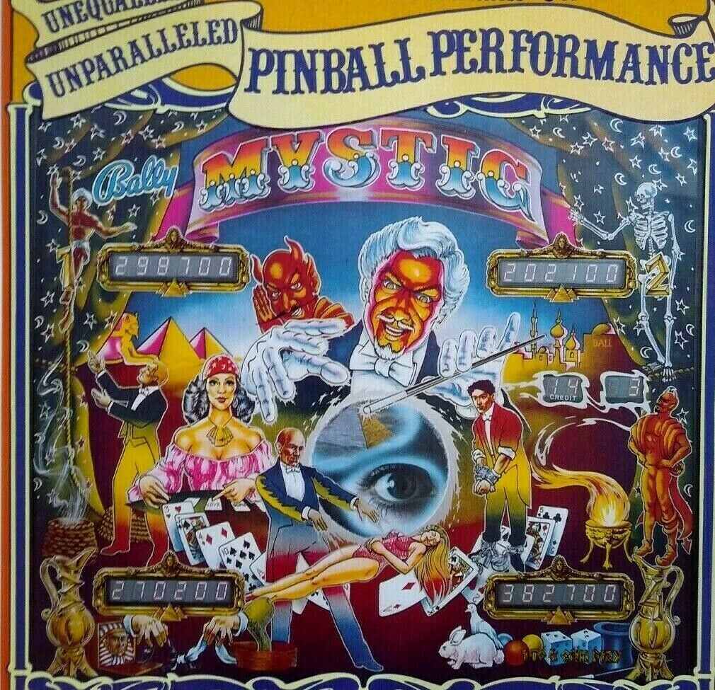 Mystic Pinball Machine Flyer 1980 Original Game Art Promo Magician ...