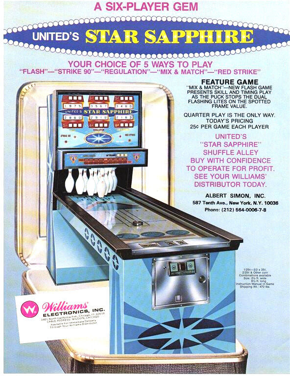 STAR SAPPHIRE 1976 ORIGINAL NOS SHUFFLE ALLEY SALES FLYER Vintage Retro Art