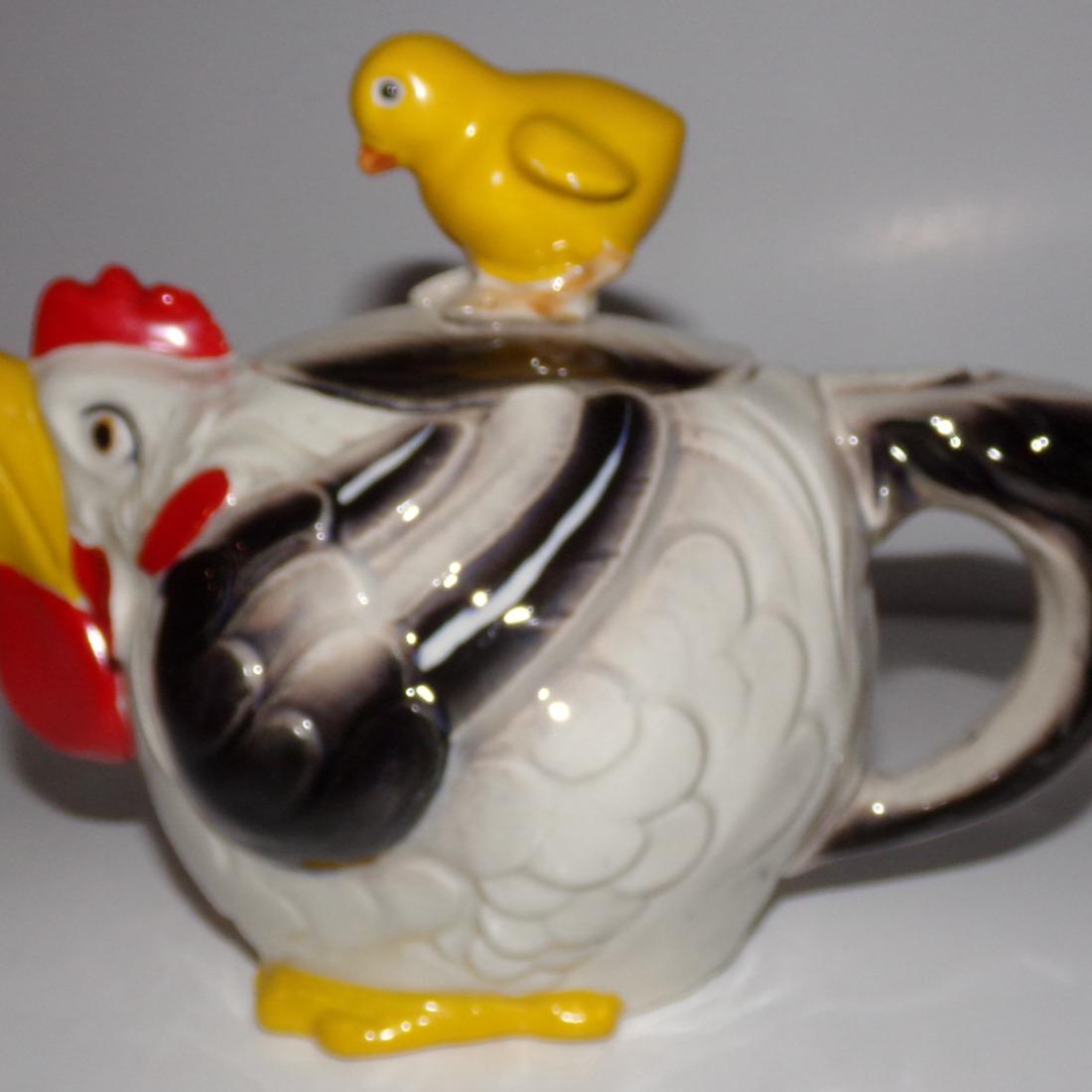 Vintage HEN & CHICK Teapot, Hand Painted Ceramic, By, Fairyland, China ...