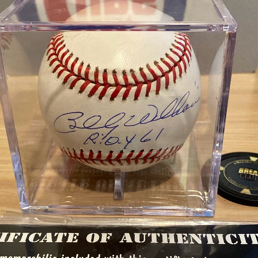 Official Billy Williams Autographed "ROY 61" Baseball w/COA Chicago Cubs