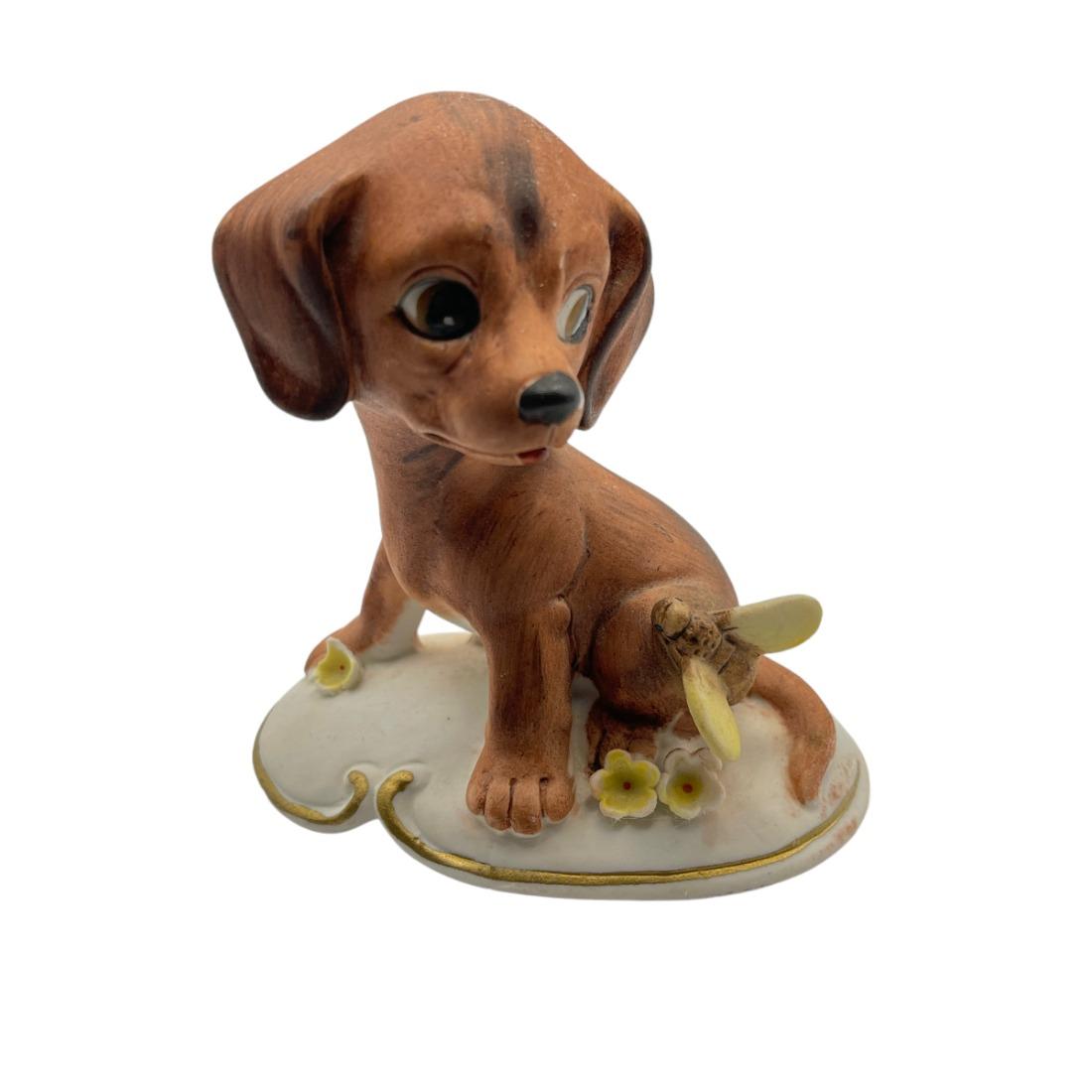Vintage Dachshund Weiner Dog Honeybee Porcelain Figurine