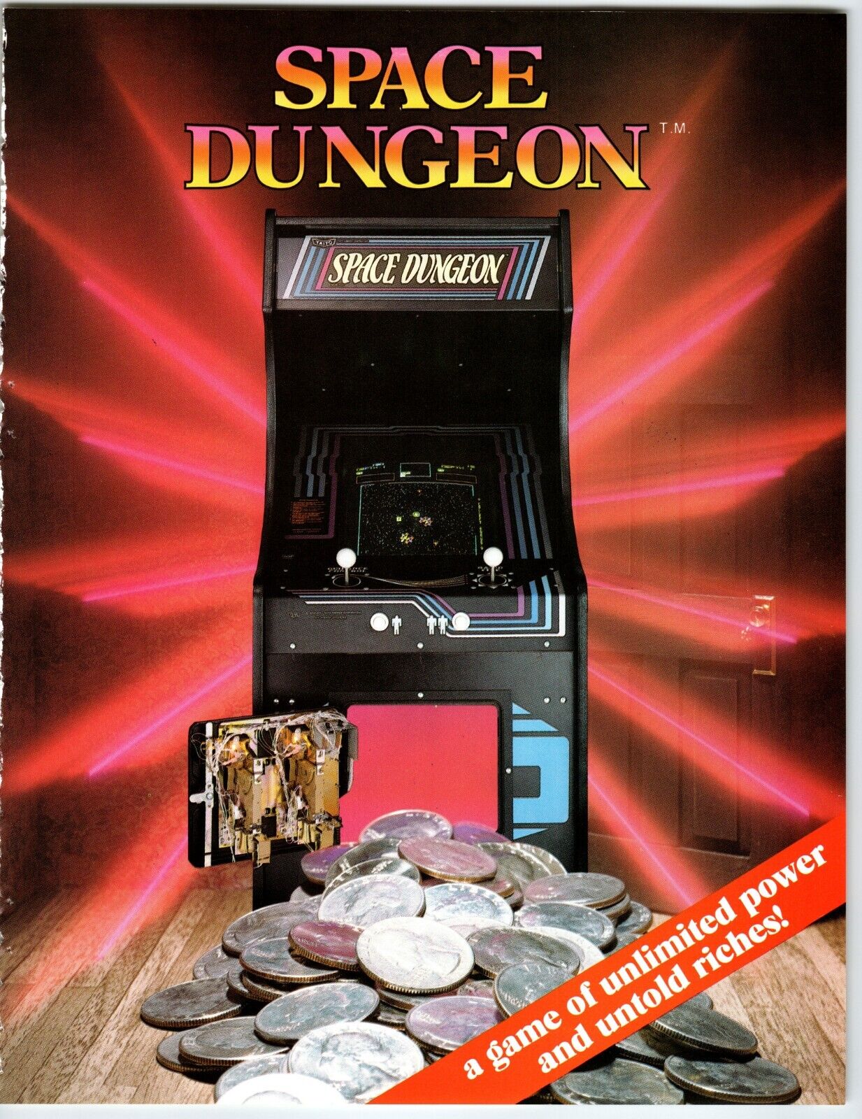 Space Dungeon Arcade FLYER Original 1981 Video Game Art Two Sided Retro ...