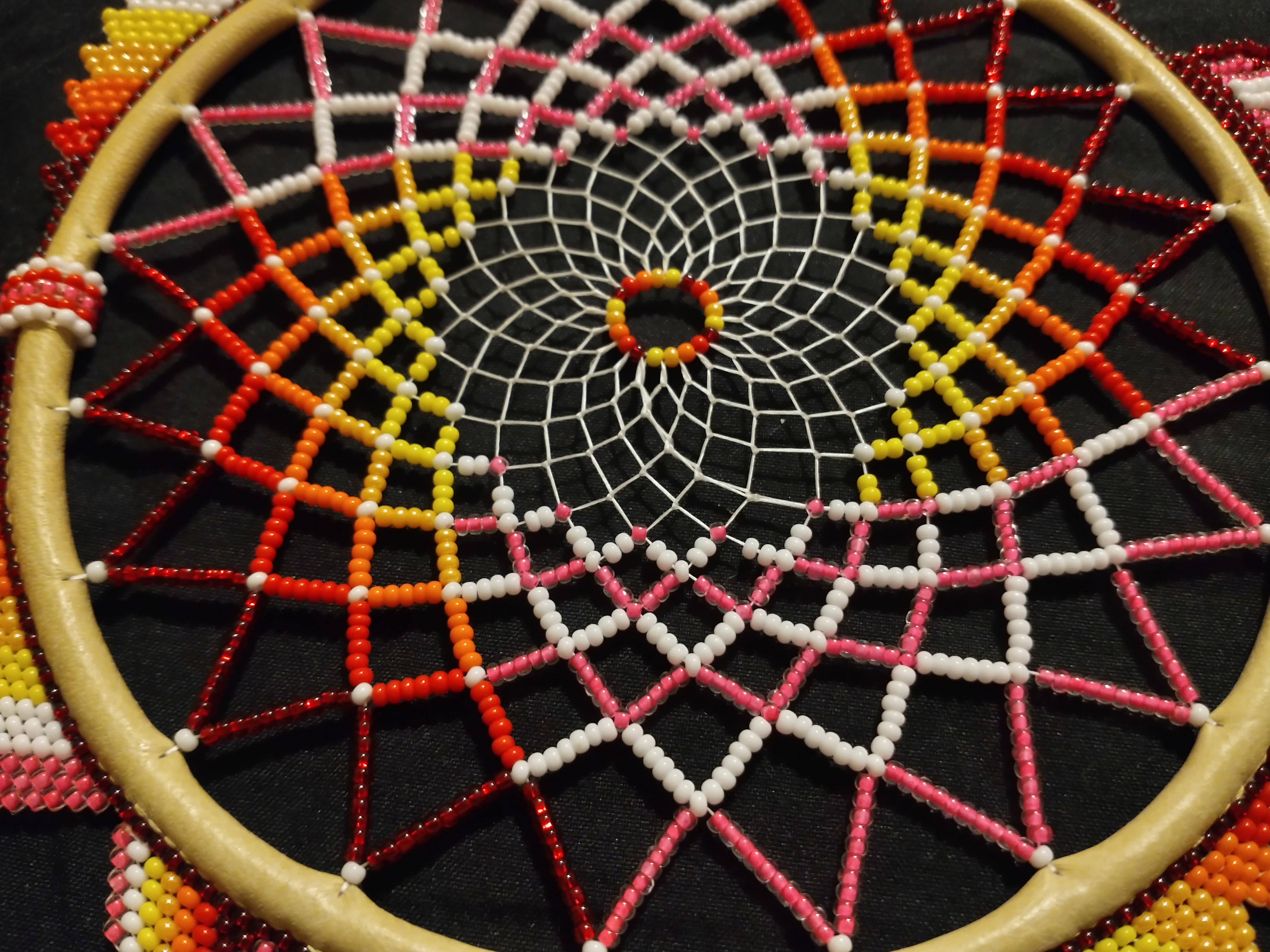 Beaded Dream Catcher Native American Inspired Beaded Wall Hanging