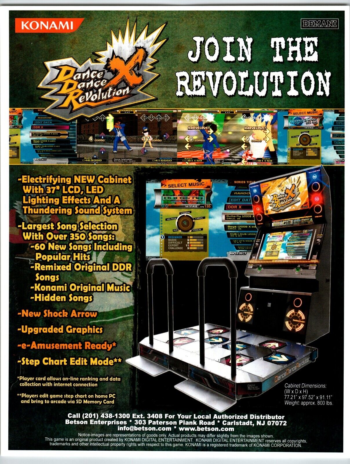 Dance Dance Revolution X Arcade Game FLYER Original 2008 Video Game Artwork