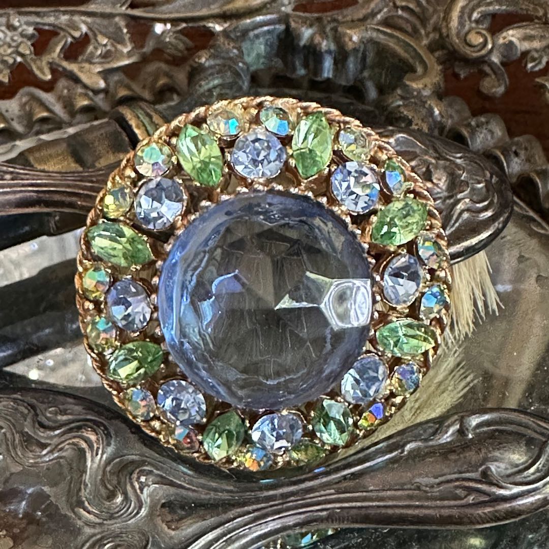 Signed Regency, Huge Rhinestone Brooch, Vintage Signed Costume Jewelry