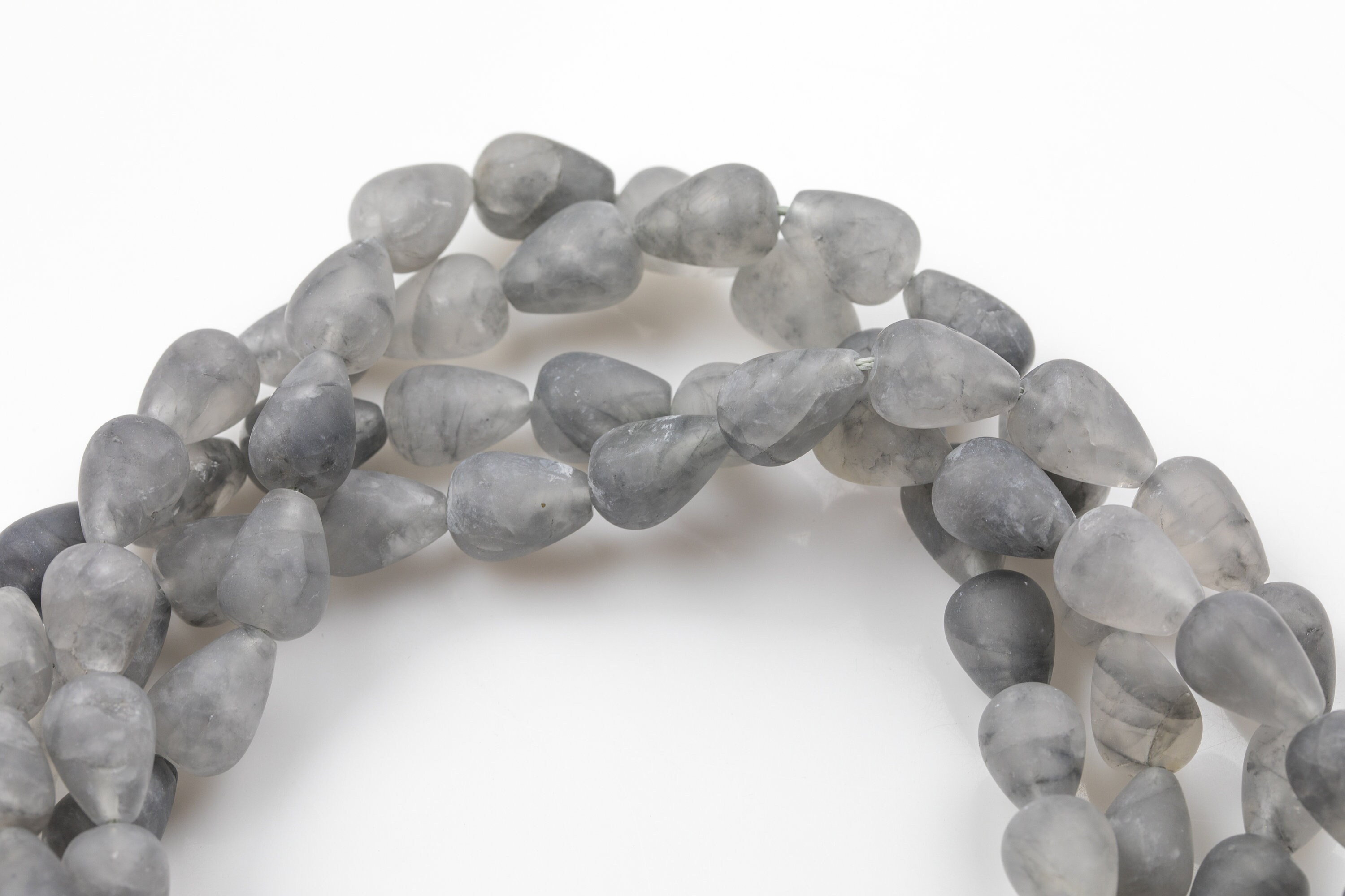 Natural Cloudy Quartz- Matte Teardrop- Beads- 2 Sizes- Special Shape ...