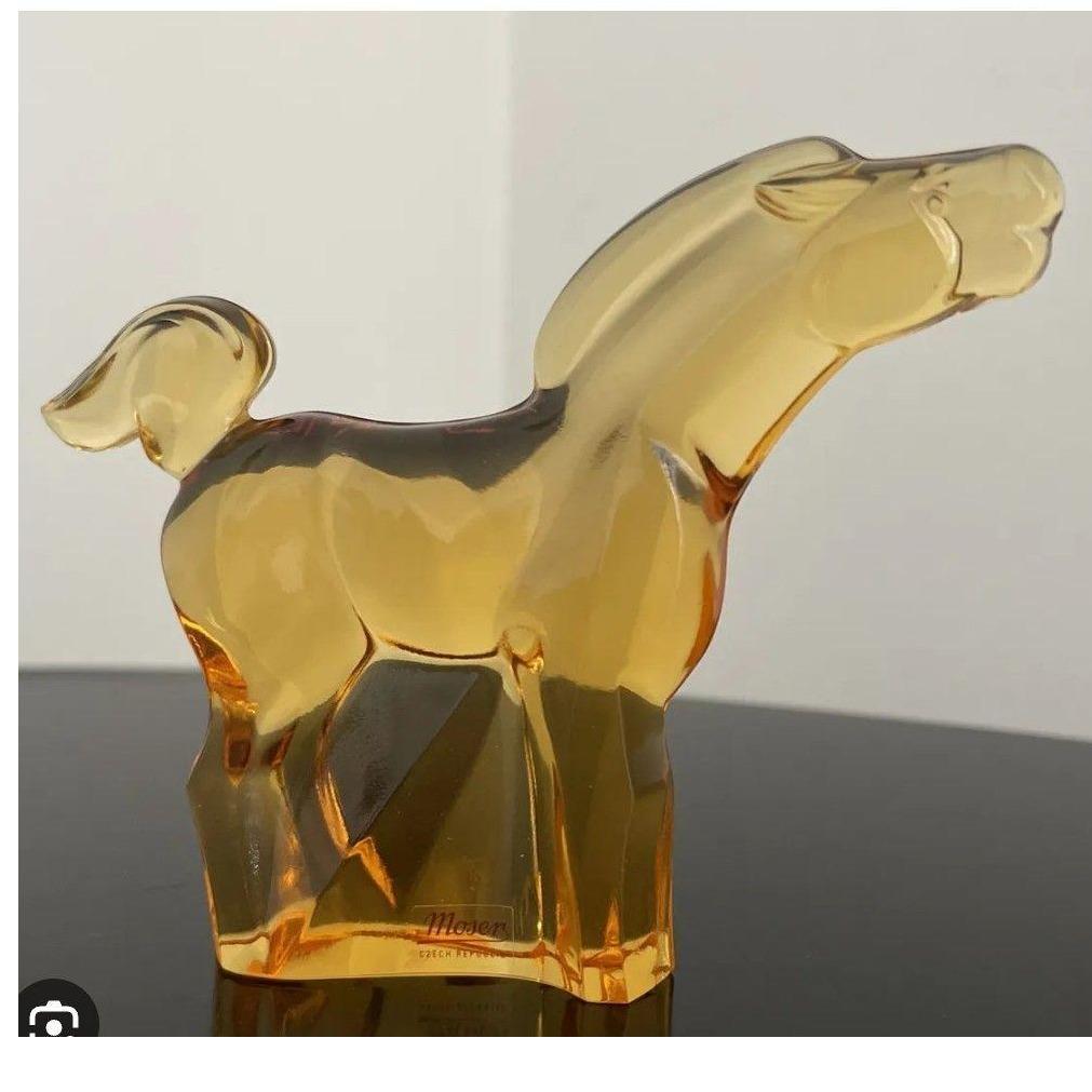 Glass amber Moser Running horse