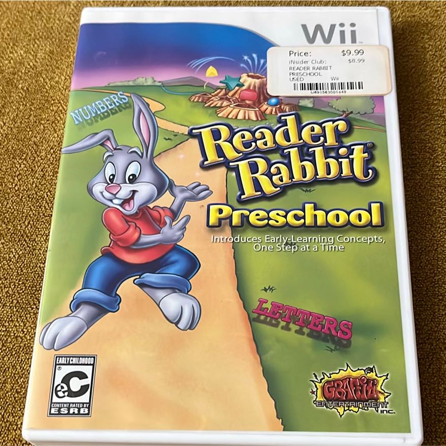 Reader Rabbit Preschool Game (Nintendo Wii) Complete CIB W/ Manual - Rare