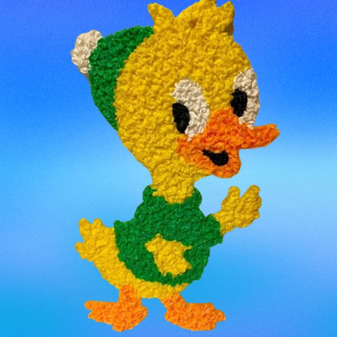 Vintage Melted Plastic Popcorn Cute Duck Decoration, Made in USA ...