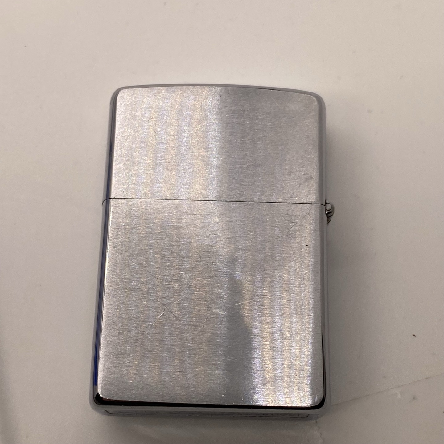 Plain Solid Silver-tone Chrome Zippo Lighter Untested