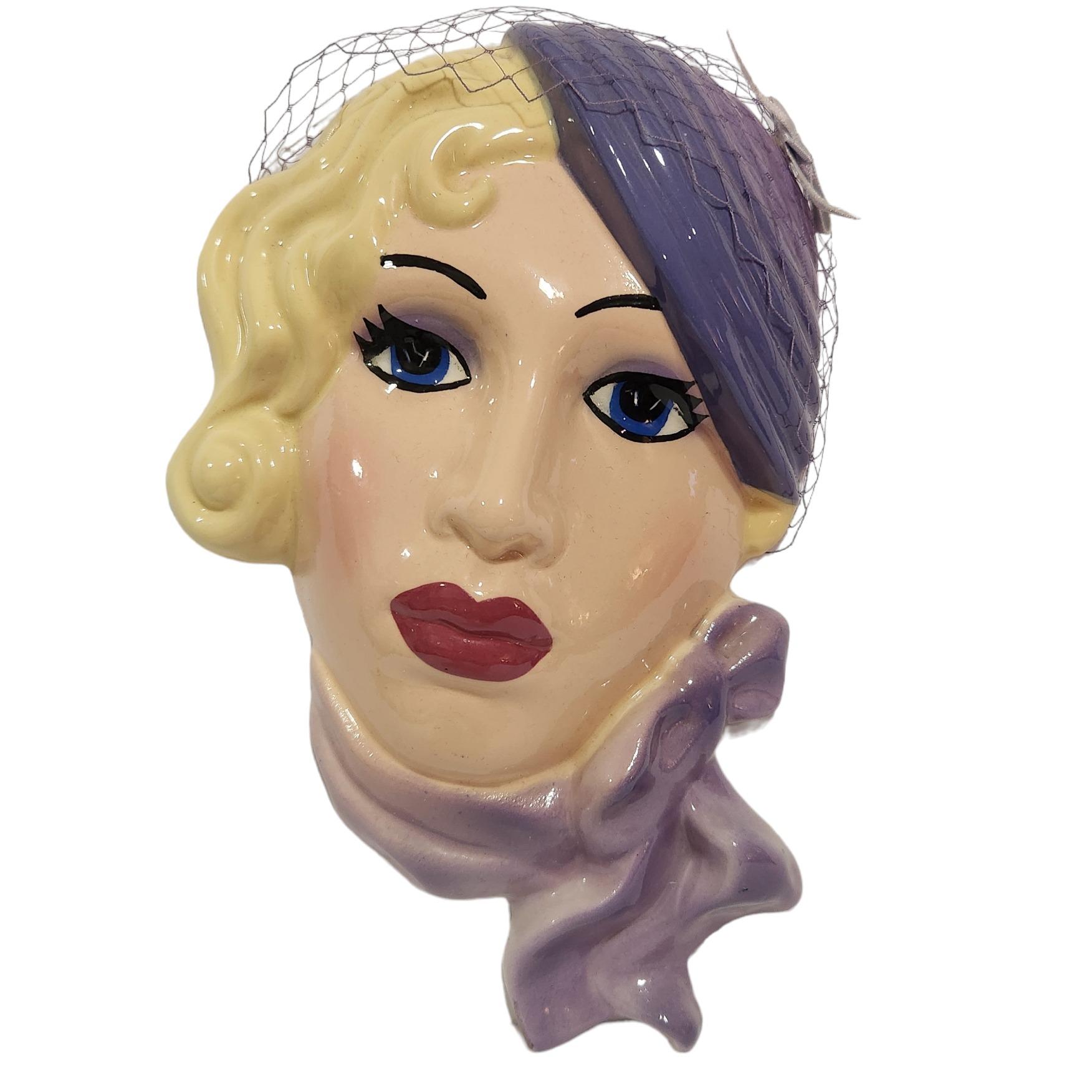 Vintage Ceramic Clay Painted Theater Mask Cast Of Millions