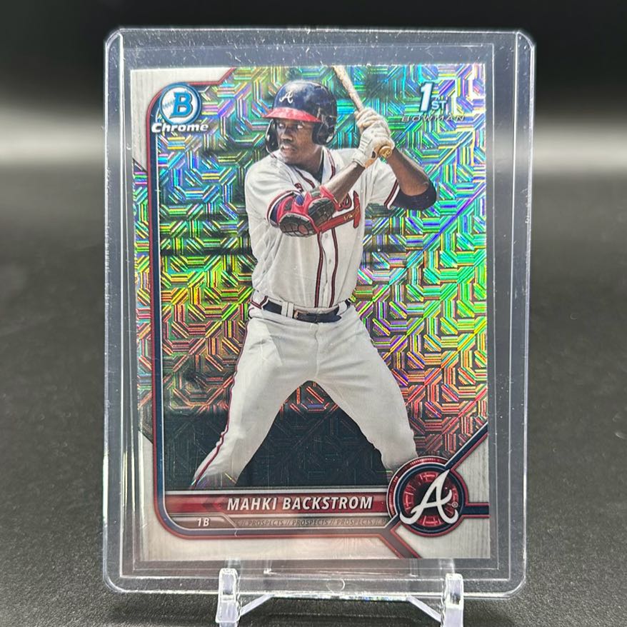 Mahki Backstrom 2022 Bowman Mega Mojo Refractor 1st Atlanta Braves