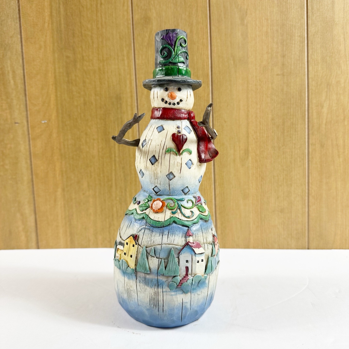 Jim Shore Winters Light Snowman 2003 Holiday Winter Figurine 10”