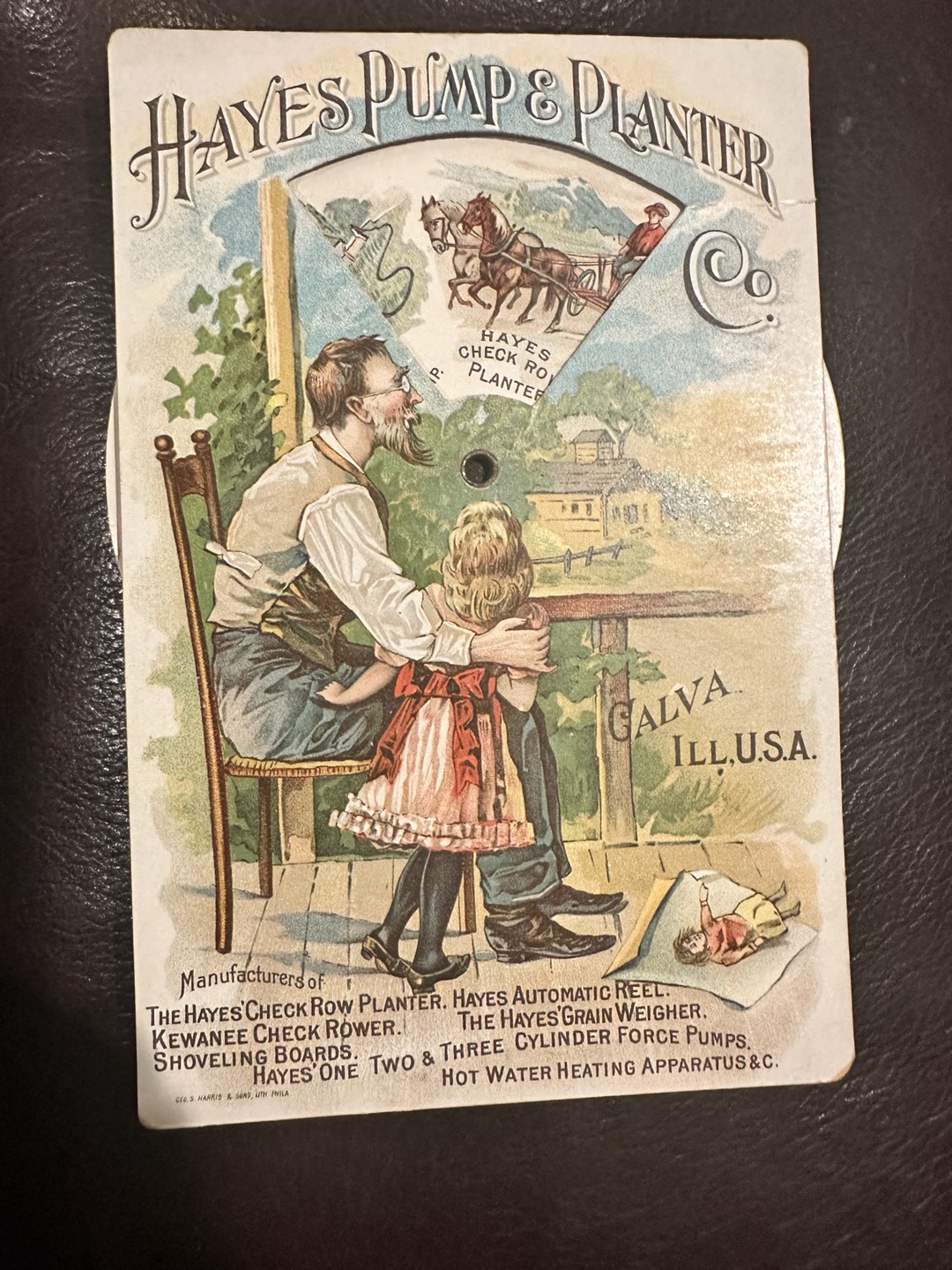 Victorian Era Mechanical Advertising Trade Card For Hayes Pump ...
