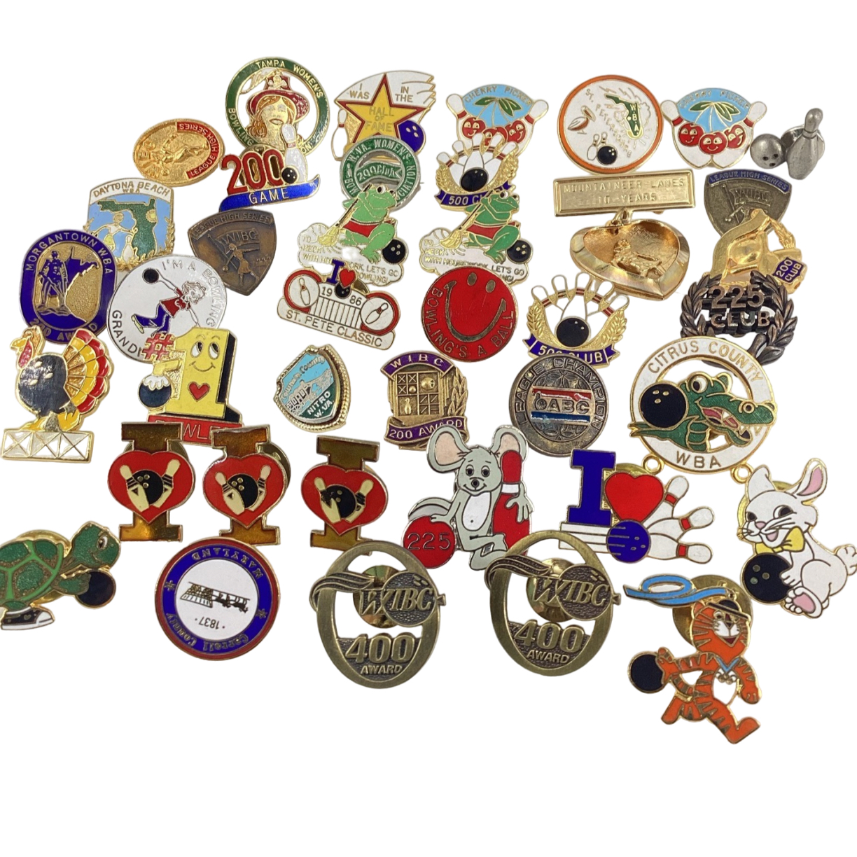 40 Assorted Bowling Collectors Pins