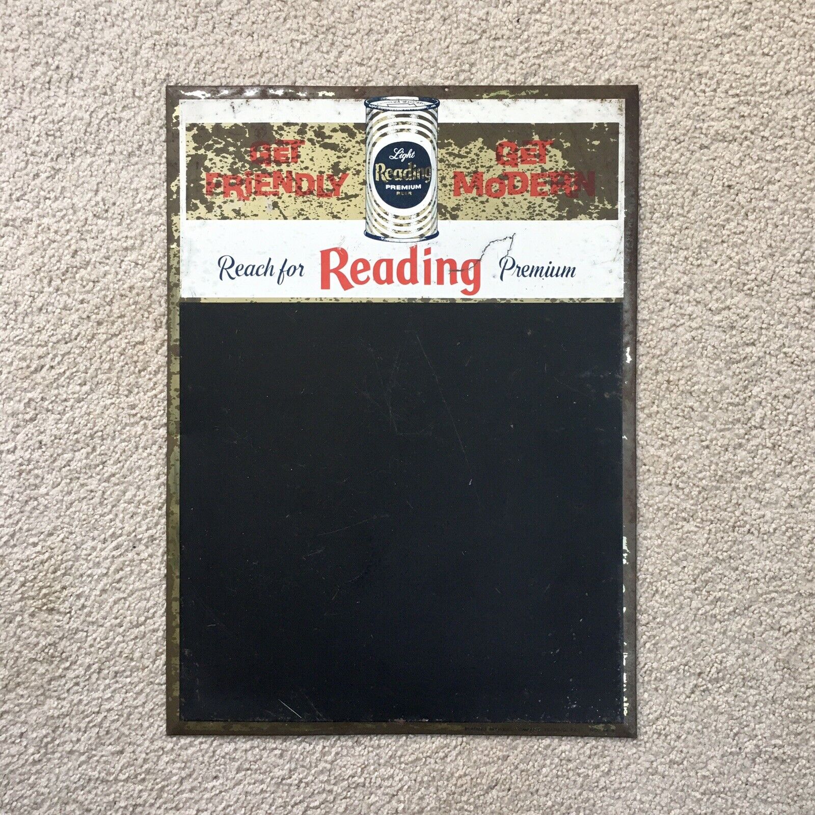 Vintage 1950s READING PREMIUM LIGHT BEER Chalkboard Sign - Reading, PA ...