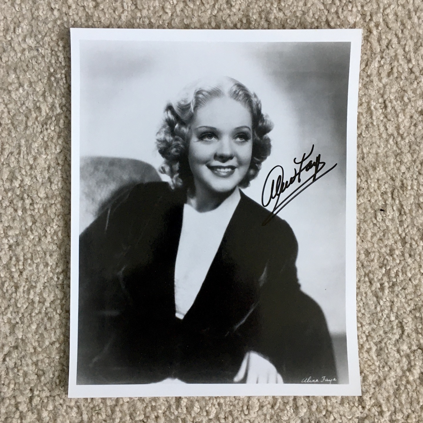 ALICE FAYE Signed Autographed Black & White Photo 8 X 10” - Legendary ...