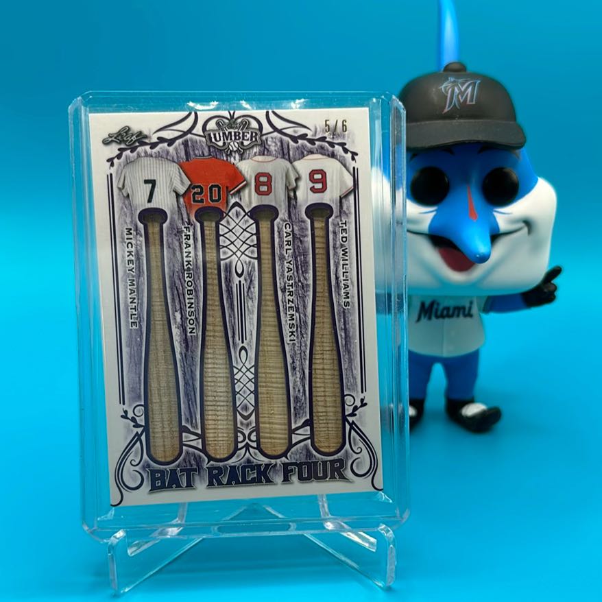 2021 Leaf Lumber Bat Rack Four Mantle/Robinson/Yastrzemski/Williams ...