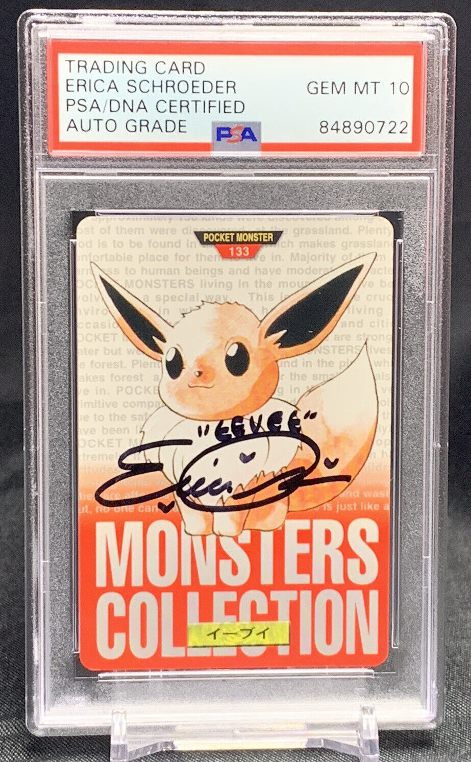 Pokemon Eevee Red Monsters Collection 133 Erica Schroeder Signed PSA ...