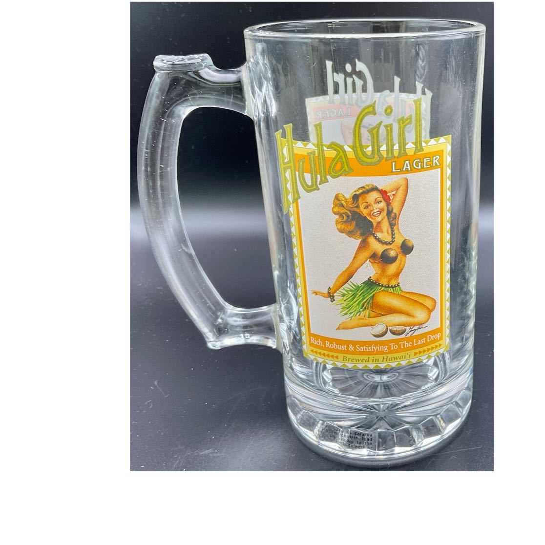 Hawaiian Hula Girl Lager Beer Stein Mug Pin-Up Girl Tiki Bar Gary Palm ...