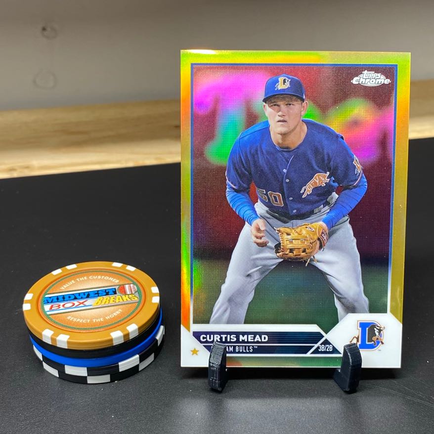 Curtis Mead Gold Foil 01/50 2023 Prob Debut Durham Bulls/ Tampa Bay Rays
