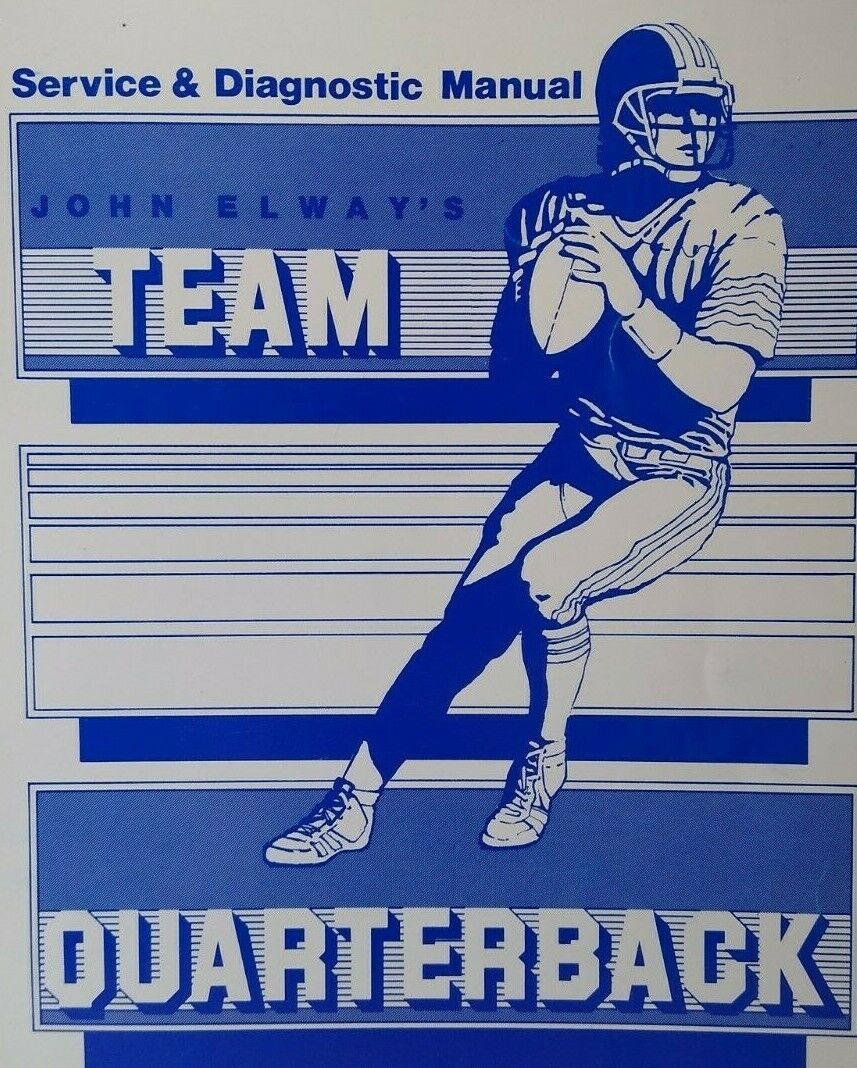 John Elway's Team Quarterback Arcade Manual Original Game Service 1988 ...