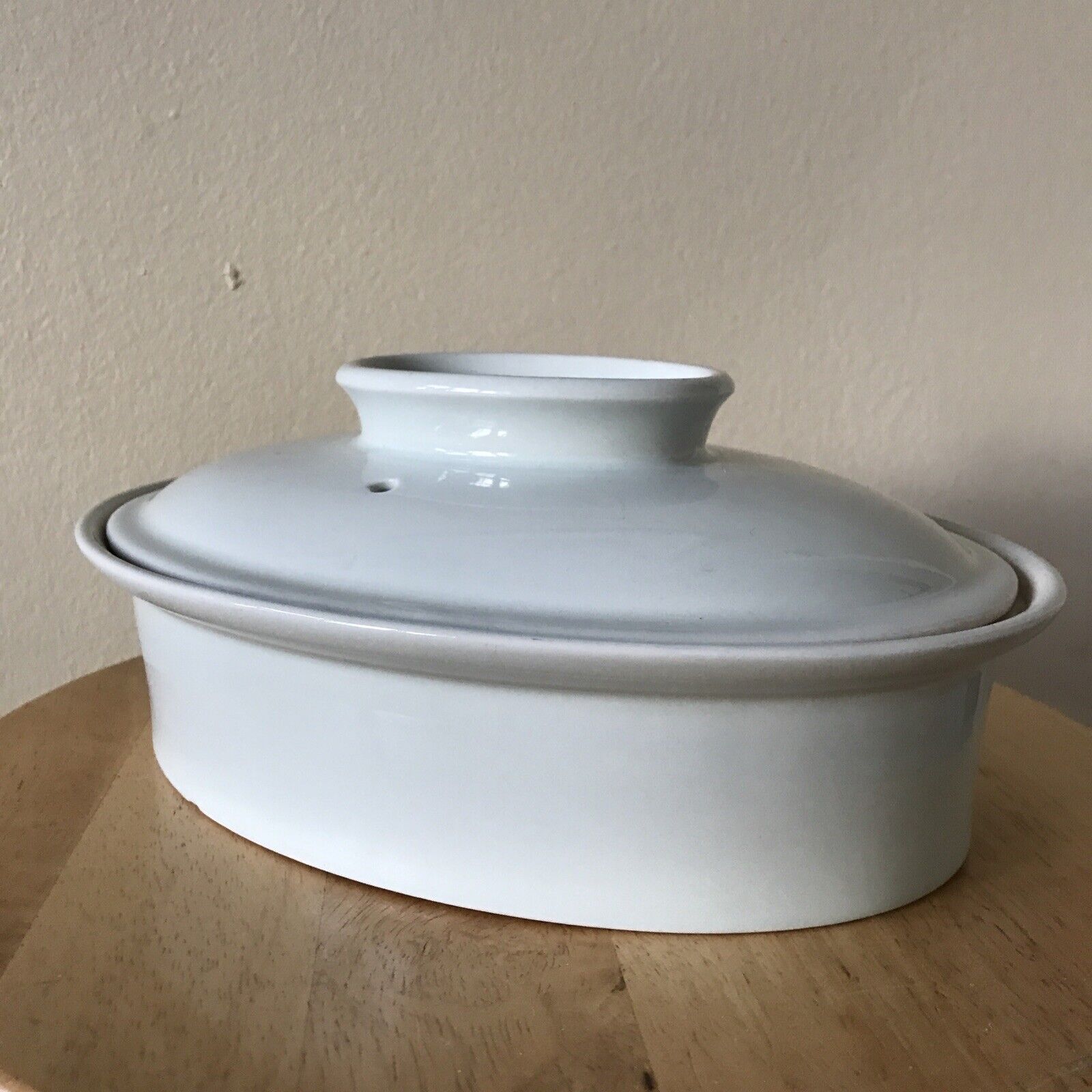 Vintage Hall China Casserole Dish With Cover Lid Oval Mint Green USA