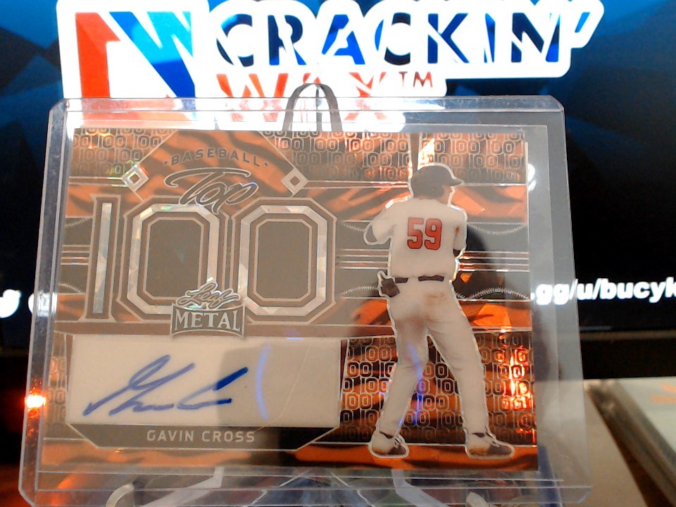 Gavin Cross Kansas City Royals 2022 Leaf Metal PP Tiger Stripe Auto 1/1