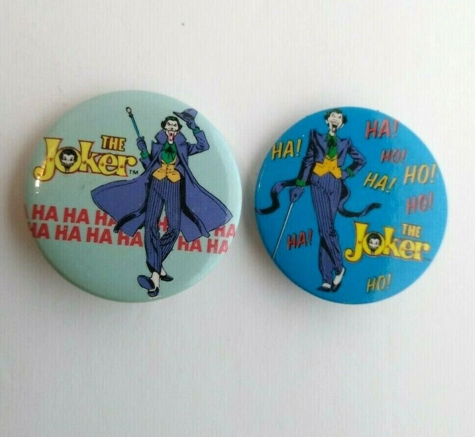 Joker Batman Pinback Button Badges Lot Of (2) Original 1982 Licensed ...