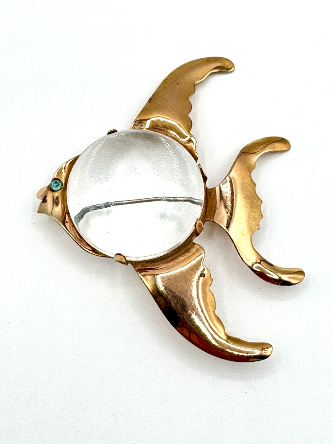 Vintage 1940’s Jelly Belly Angel Fish Brooch Pin Gold Tone Blue ...