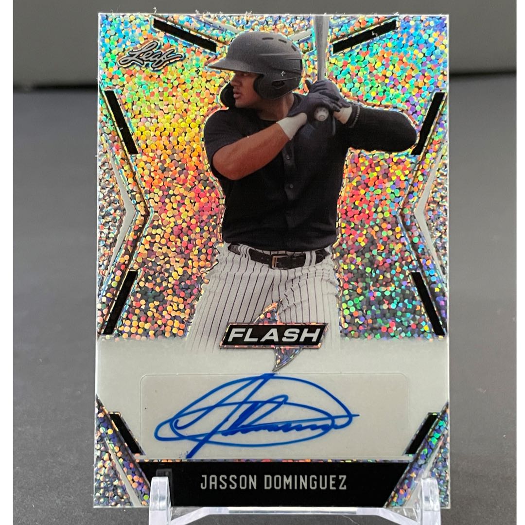 Jasson Dominguez Leaf Flash Auto - New York Yankees