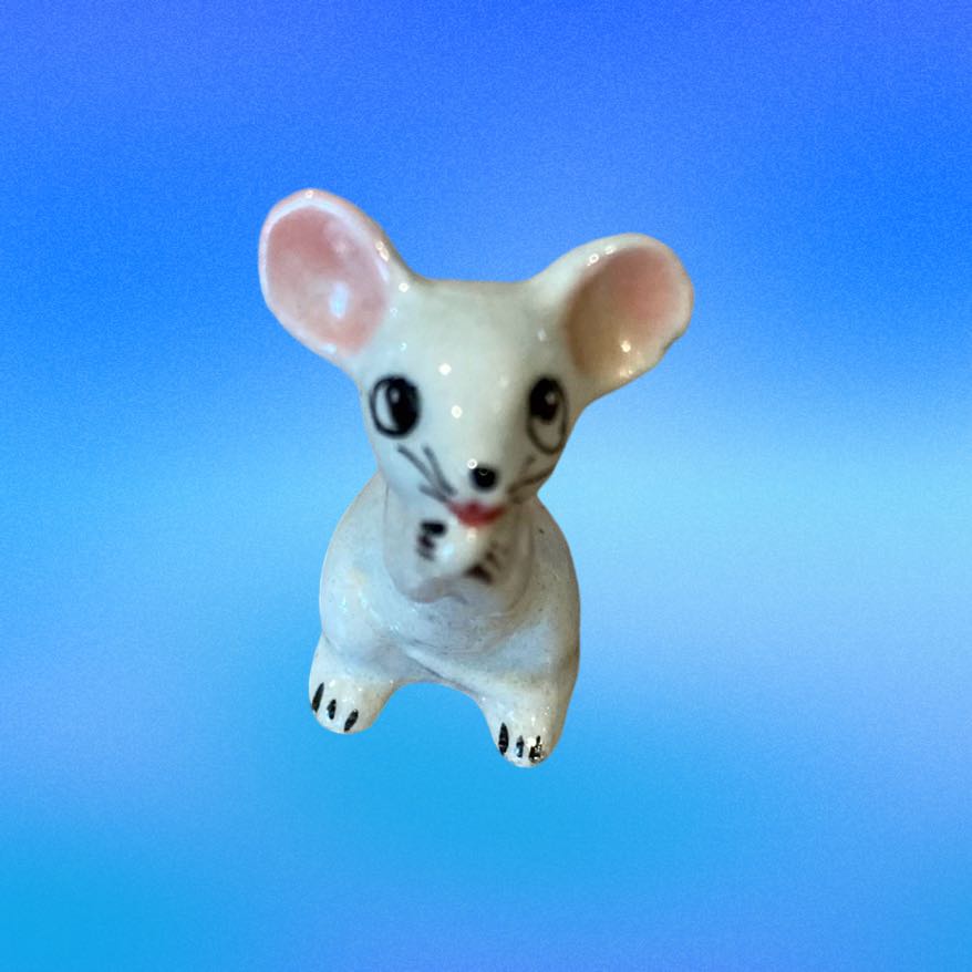 Vintage Ceramic Miniature Mouse Figurine