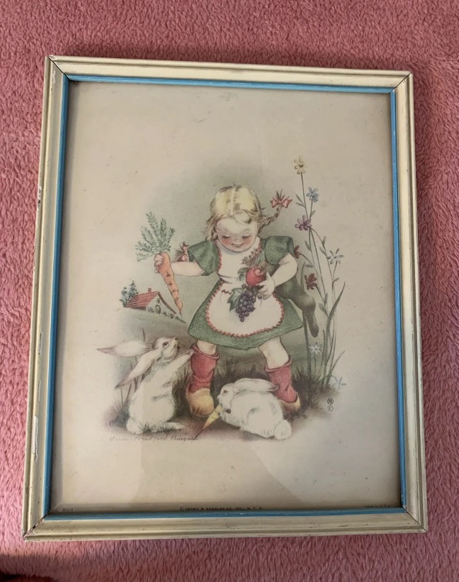 Adorable Vintage Hand Tinted Lithograph Print By Marion Bradford ...