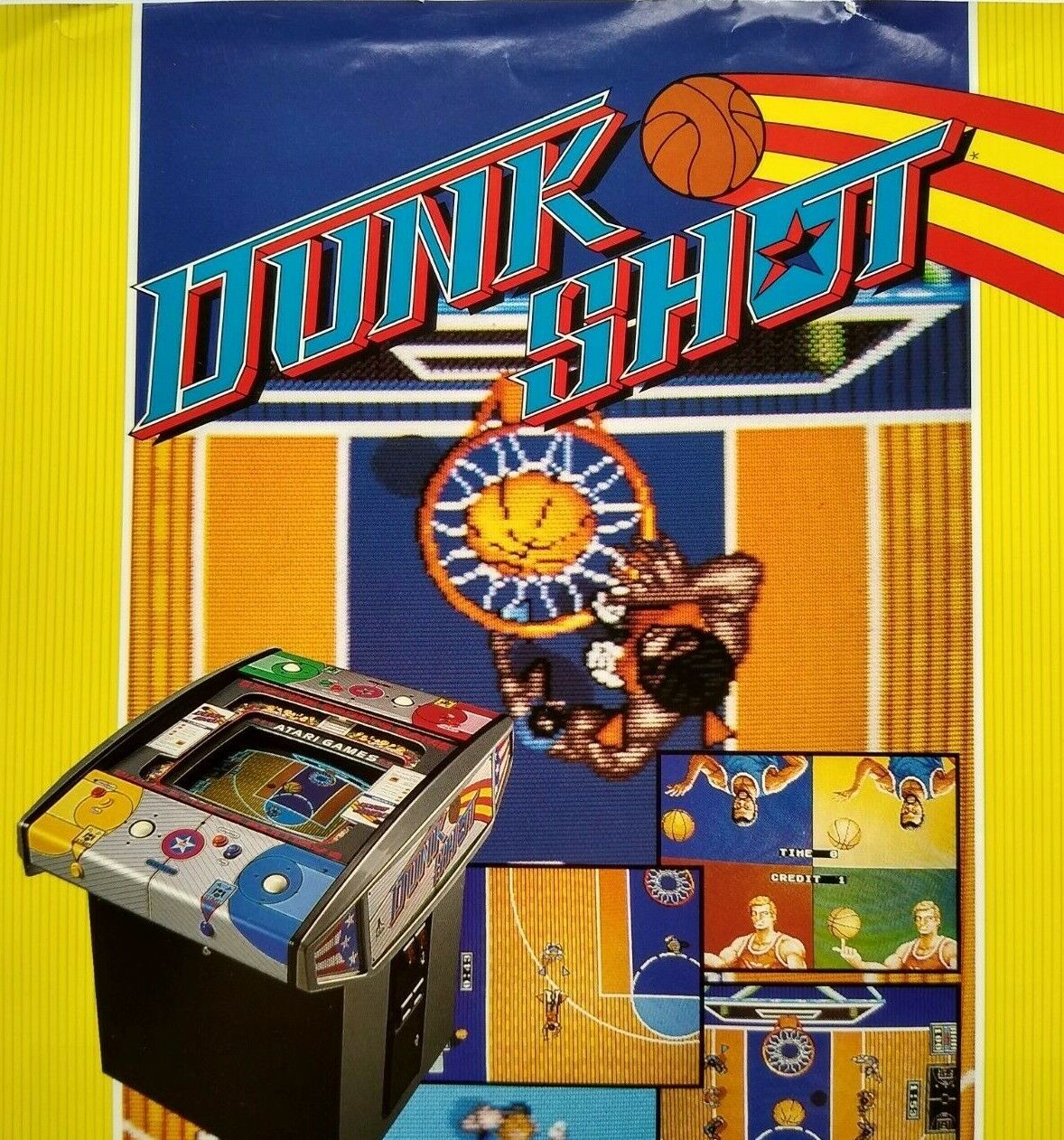 Dunk Shot Arcade Flyer Original Video Game Basketball Vintage Retro ...