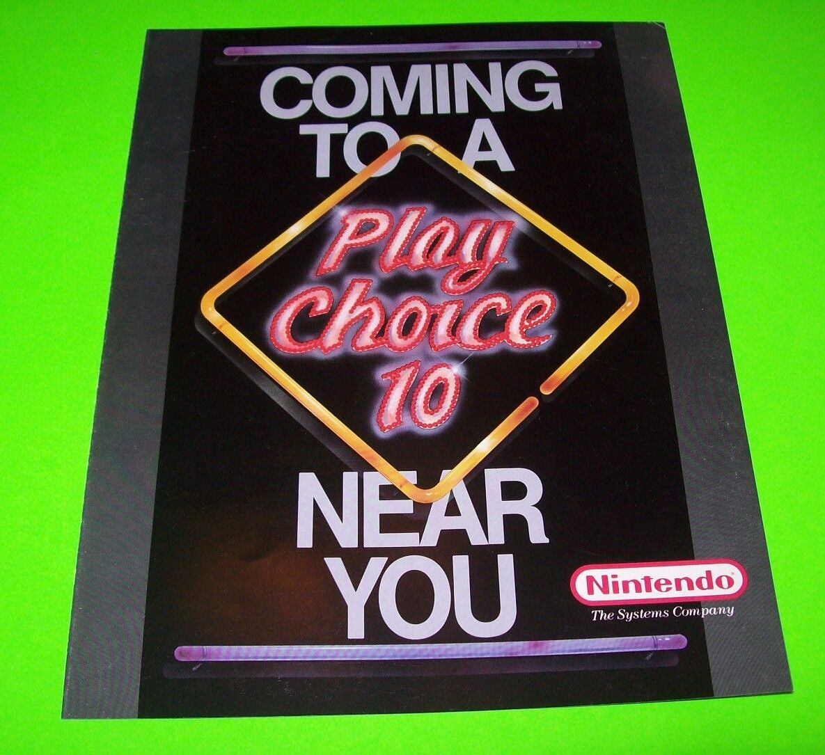Playchoice 10 Super Mario Bros NOS Original Video Arcade Game Flyer Retro