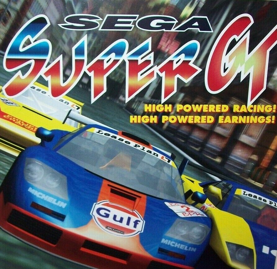Super GT Arcade FLYER Original Video Game Driving Auto Raceway Vintage ...