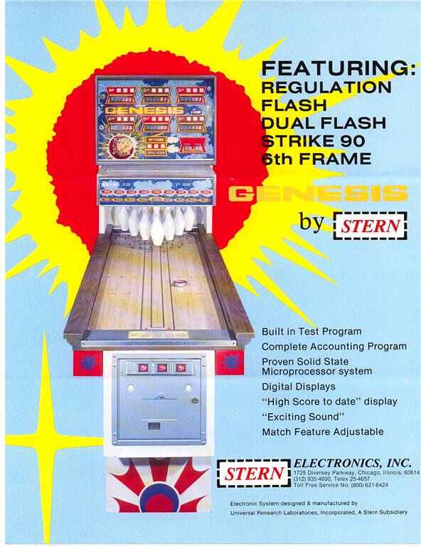 GENESIS 1978 ORIGINAL NOS SHUFFLE ALLEY ARCADE GAME PROMO SALES FLYER ...