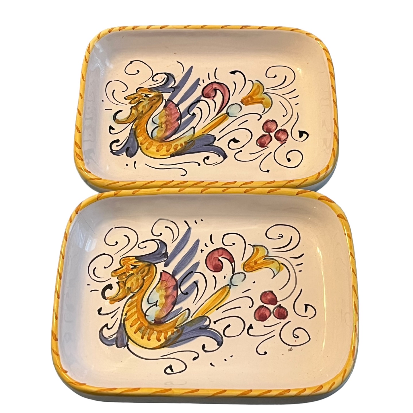 Deruta Raffaella Italian Hand Painted Appetizer Dishes Williams Sonoma 2