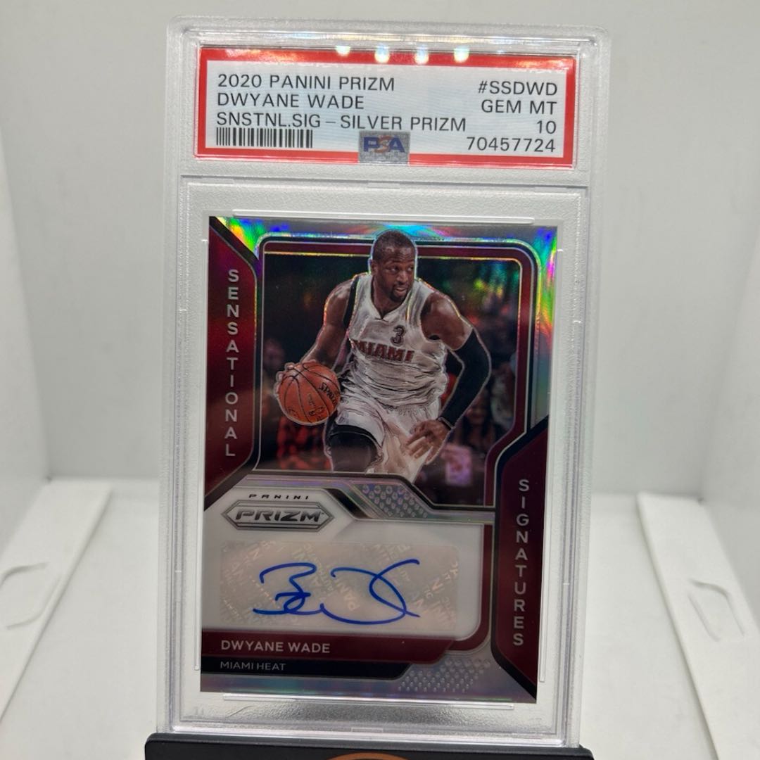 Dwayne Wade Sensation Signatures Silver Prizm 2020-21 PSA Gem Mint 10