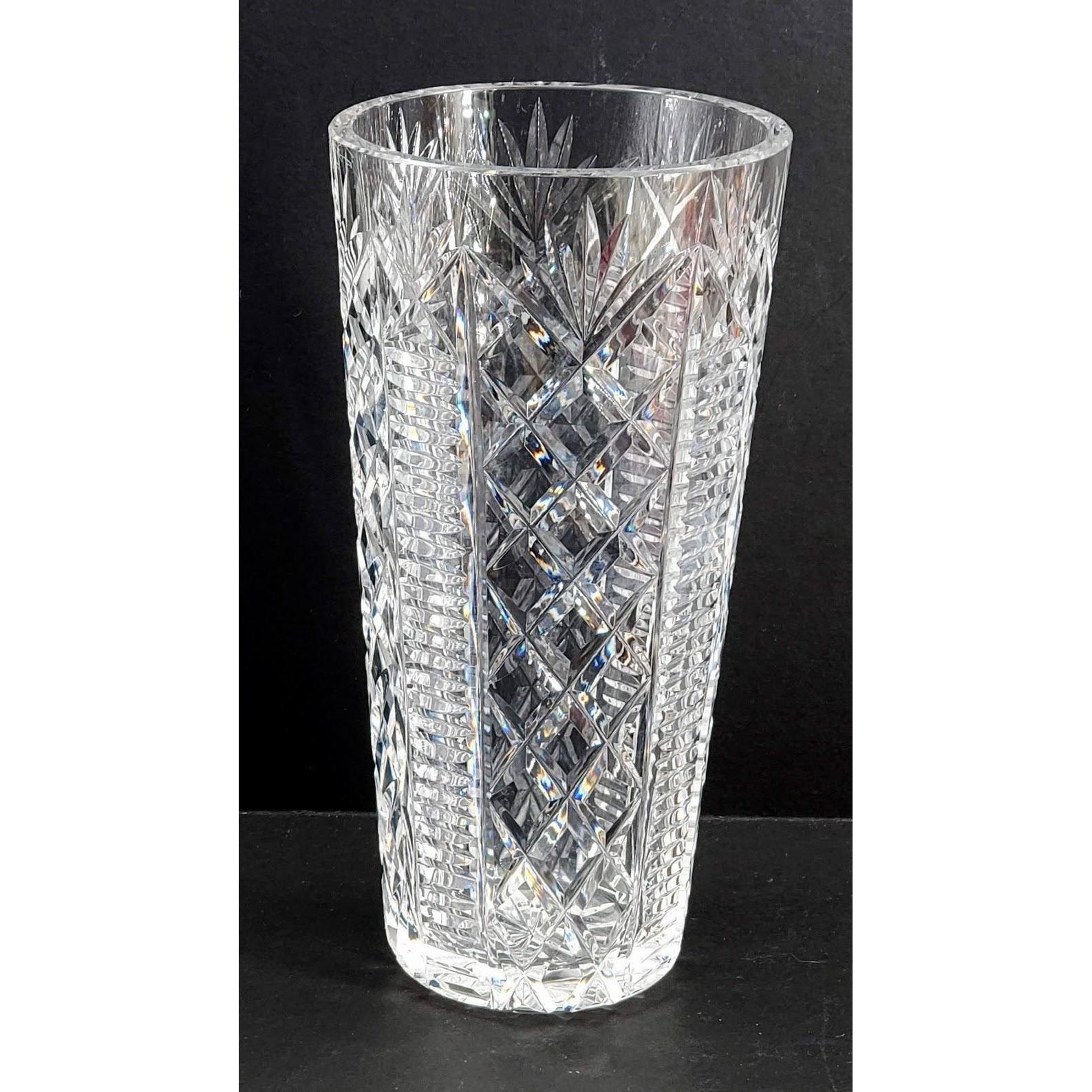 WATERFORD CRYSTAL CLARE PATTERN 8" FLOWER VASE IRELAND VERY NICE