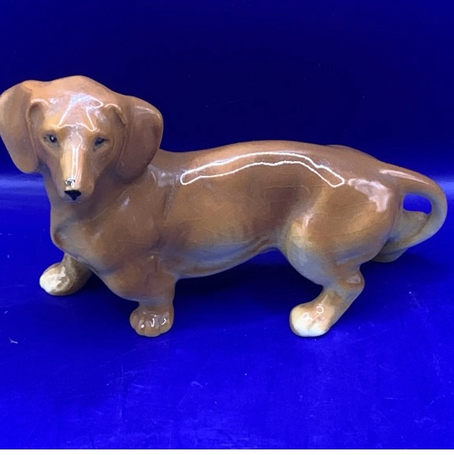 Vintage Dachshund Weiner Dog Figurine Marked
