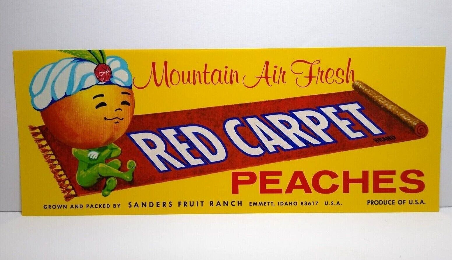 Red Carpet Peaches Genie Magic Flying Rug Anthropomorphic Fruit Crate ...