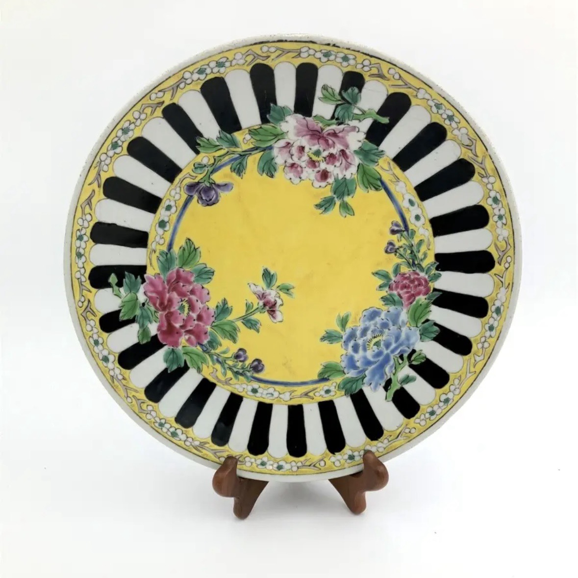 Antique Meiji Japanese Yamatoku Porcelain Plate Yellow Arita Imari ...