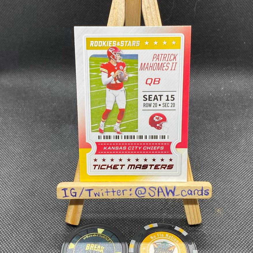 Patrick Mahomes 2020 Rookies & Stars Ticket Masters Kansas City Chiefs