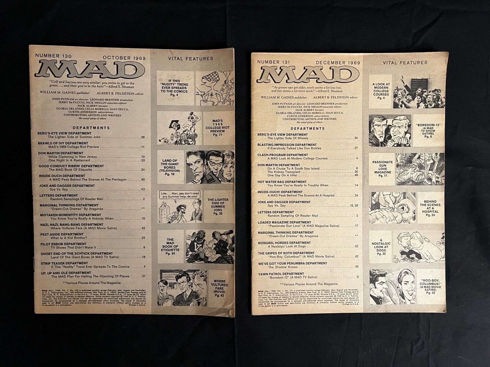 Mad Magazine Lot of 15 1969 - 1982 Humor Spoof Satire Norman Mingo ...